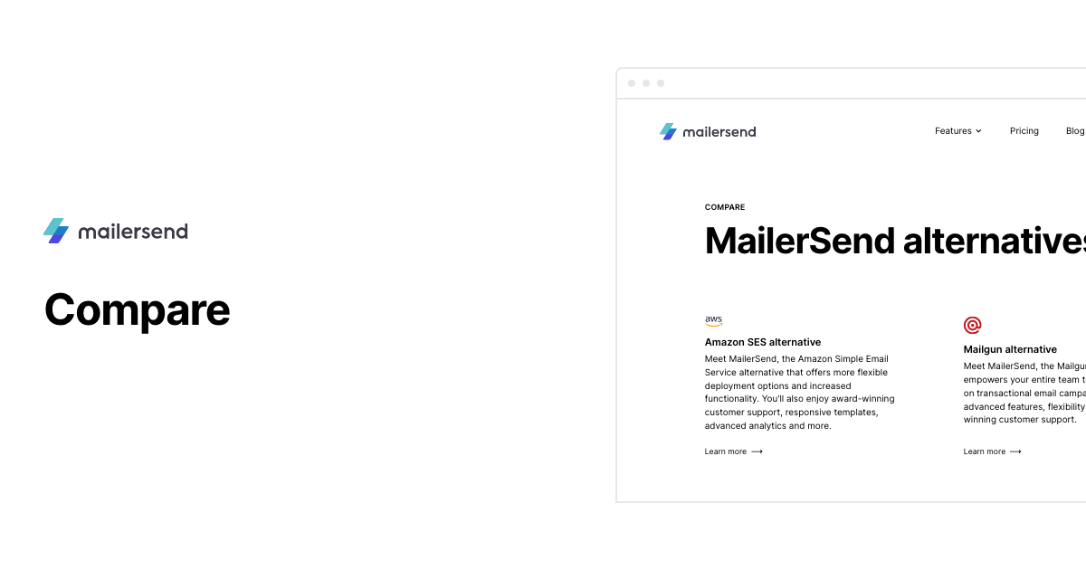 Compare Transactional Email Tools - MailerSend