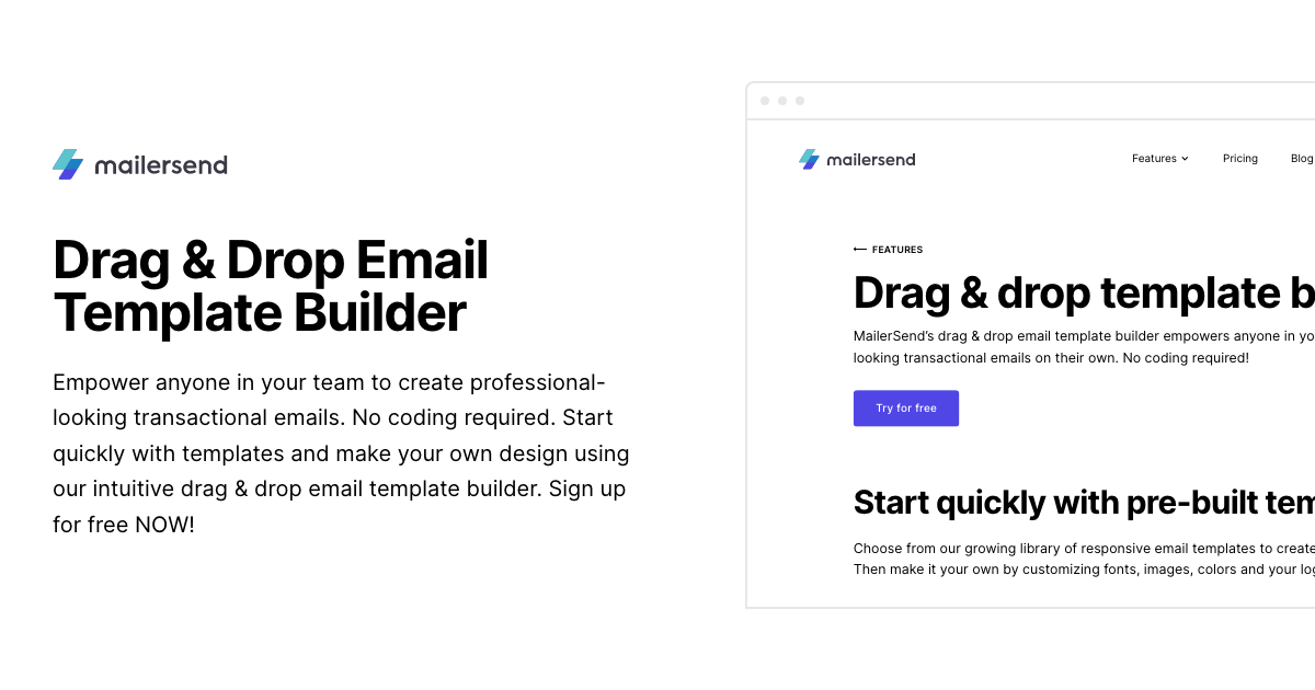 Drag & Drop Email Builder - MailerSend