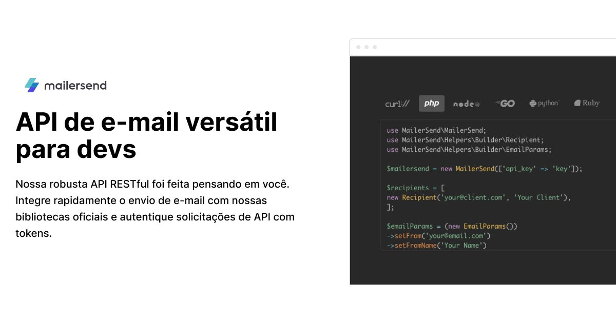 API de e-mail versátil para devs - MailerSend