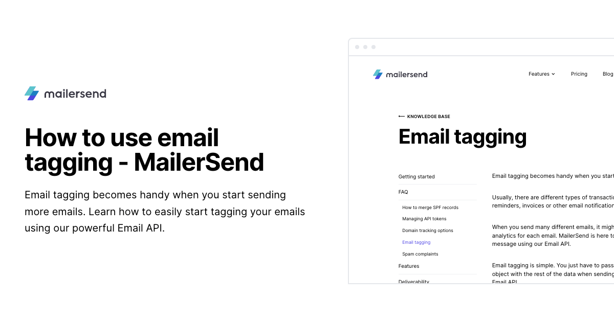 How to Use Email Tagging - MailerSend