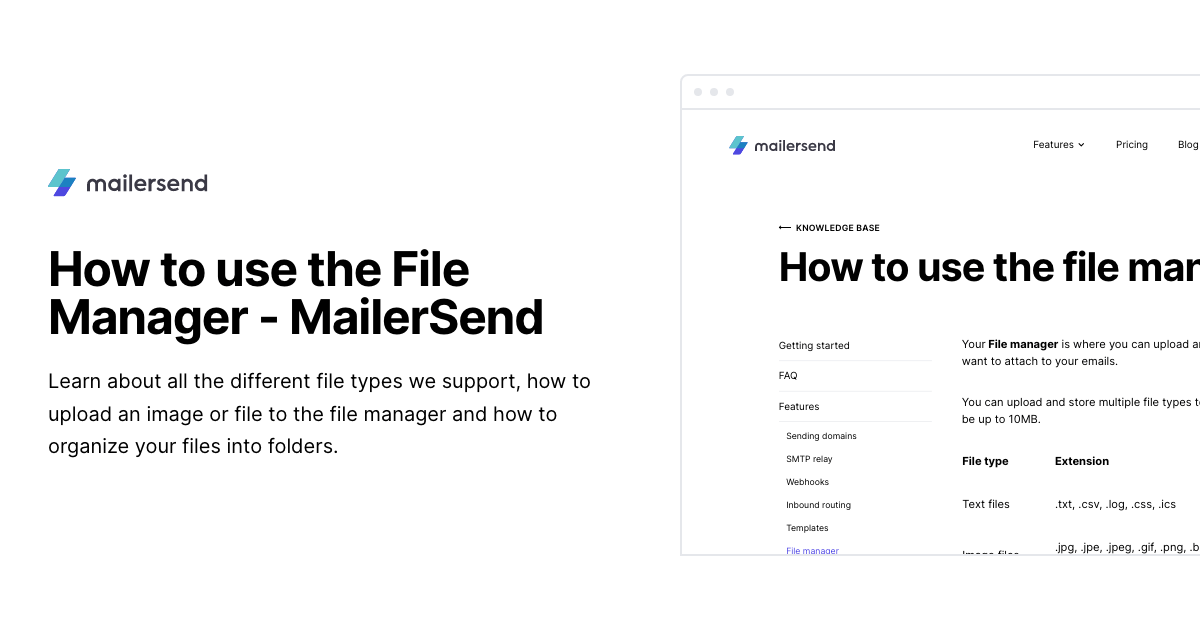 How to use the File Manager - MailerSend