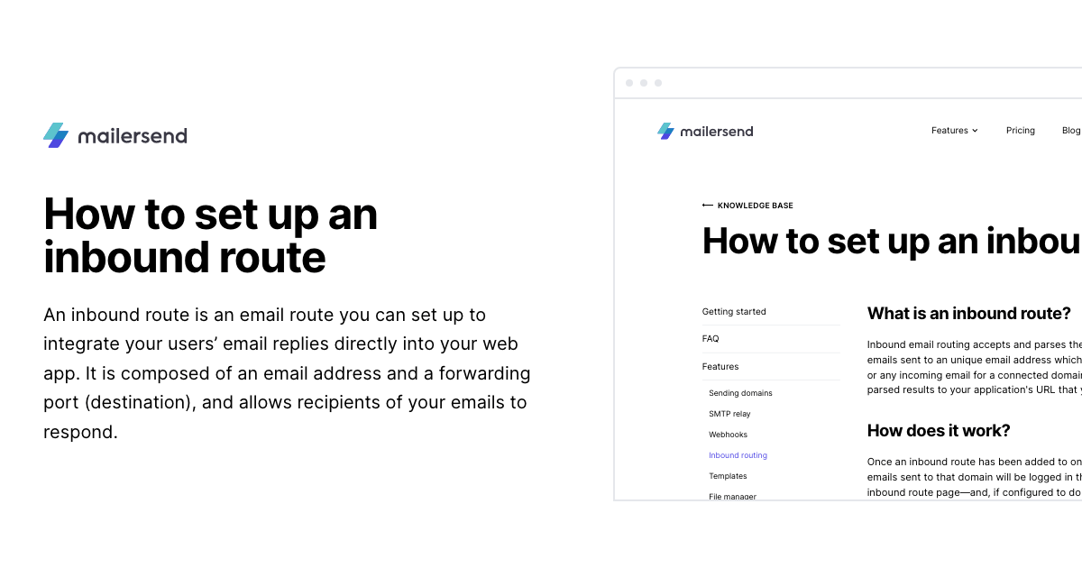 How to set up an Inbound Route - MailerSend