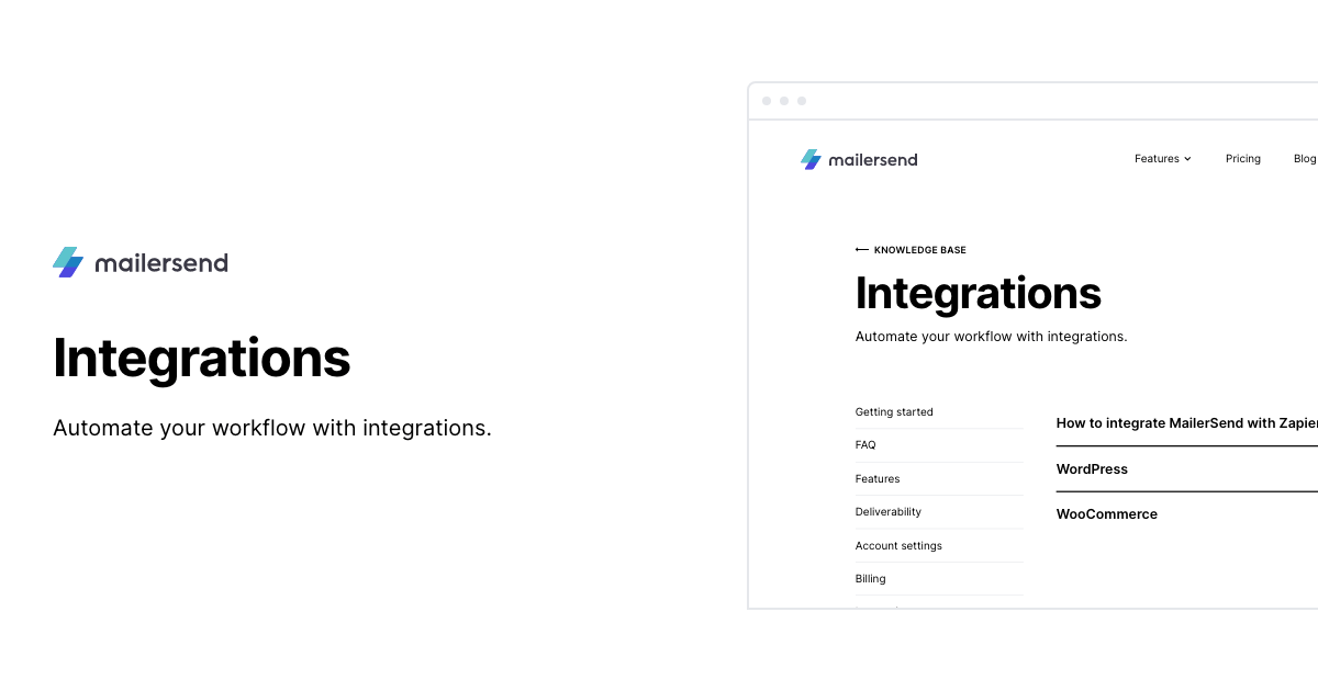 Integrations - MailerSend