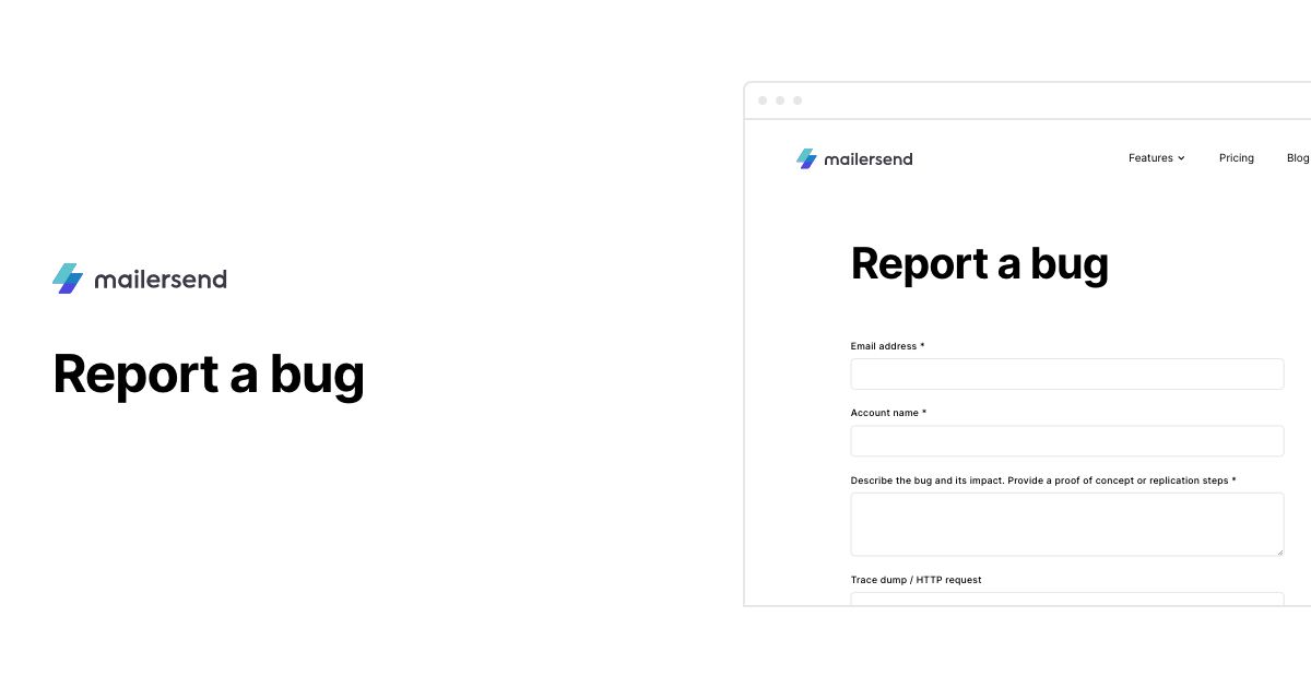 Report a bug - MailerSend