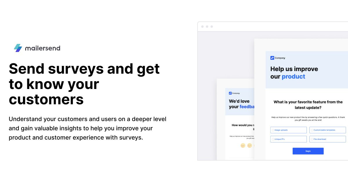 Send Survey Emails - MailerSend