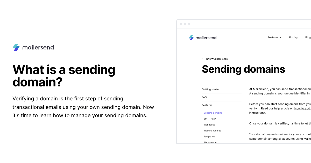 Sending Domains - What is a Sending Domain - MailerSend