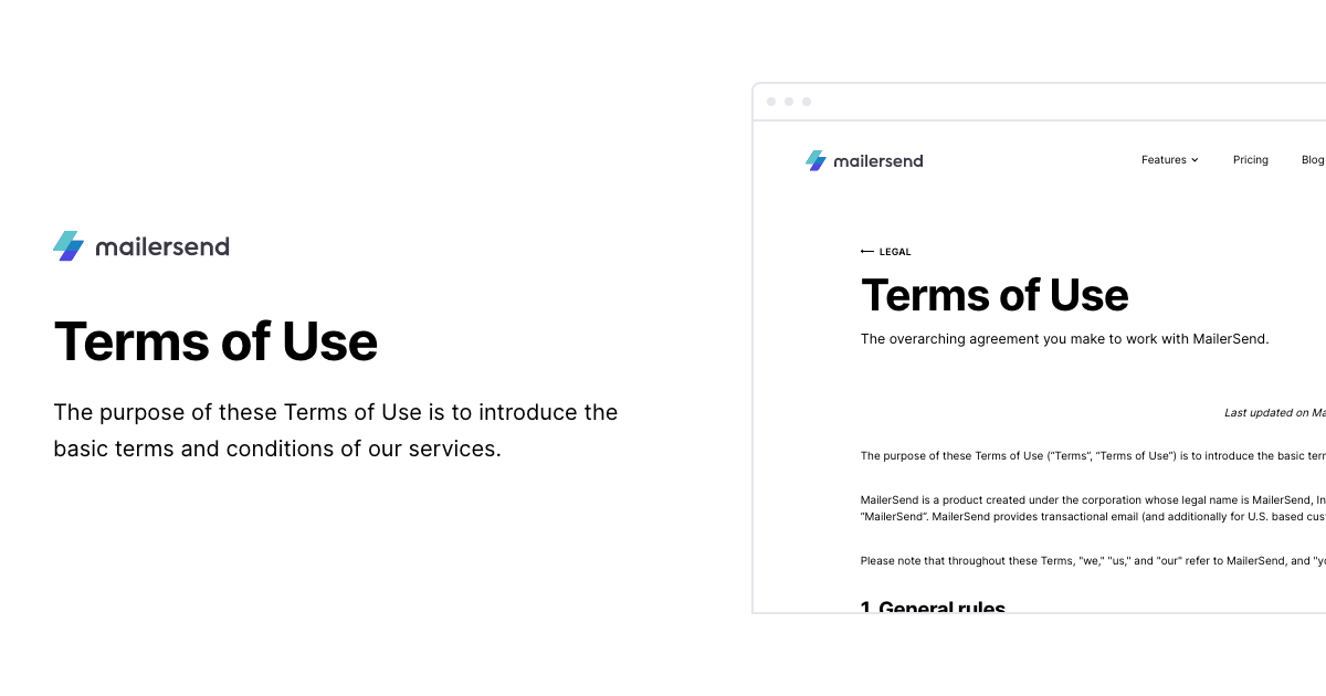 Terms of Use - MailerSend