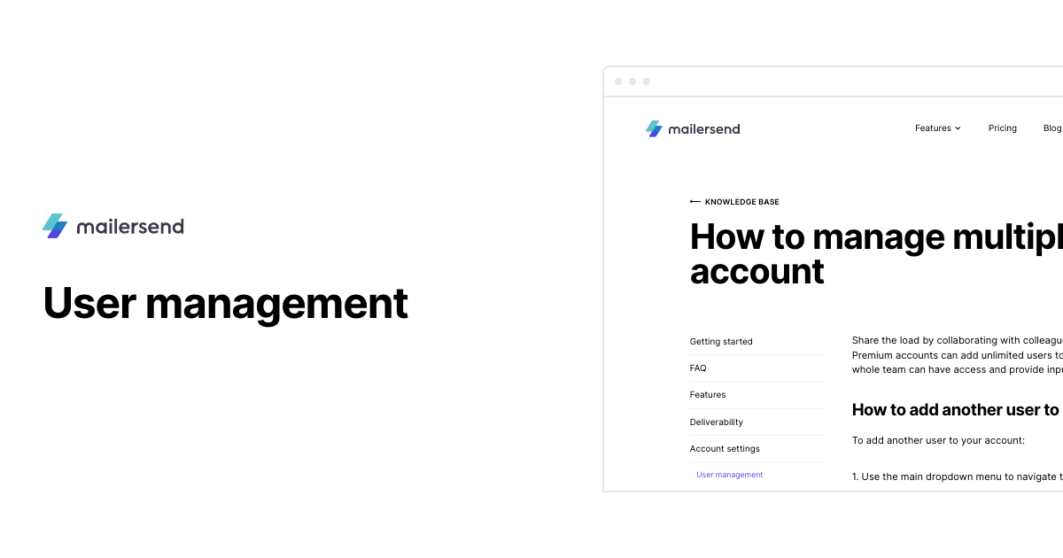 Manage Multiple Users - MailerSend