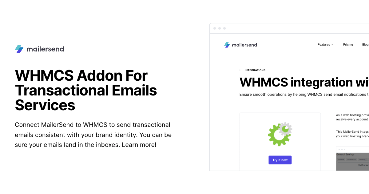 WHMCS Add-on for Transactional Emails - MailerSend