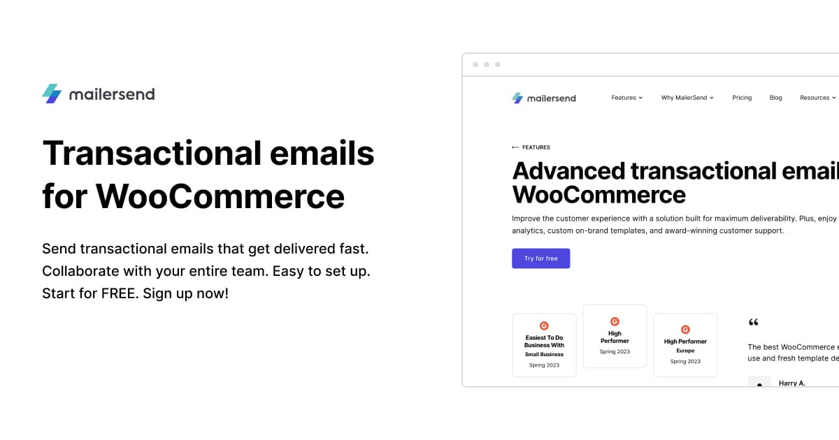 Transactional Emails Solution for WooCommerce - MailerSend