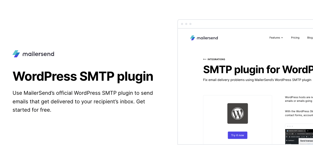 WordPress SMTP plugin - MailerSend